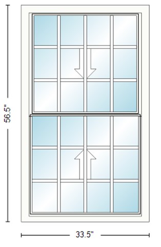 Shop White Vinyl Double Hung Window DH3457-12L Single Low-E/Argon 12/12 ...