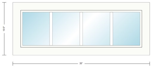 Shop White Vinyl Transom Window TR3514 Low-E/Argon 4-Lite at Belletetes ...
