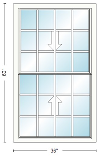 Shop White Vinyl Double Hung Window DE3660 Single Egress Low-E/Argon 12 ...